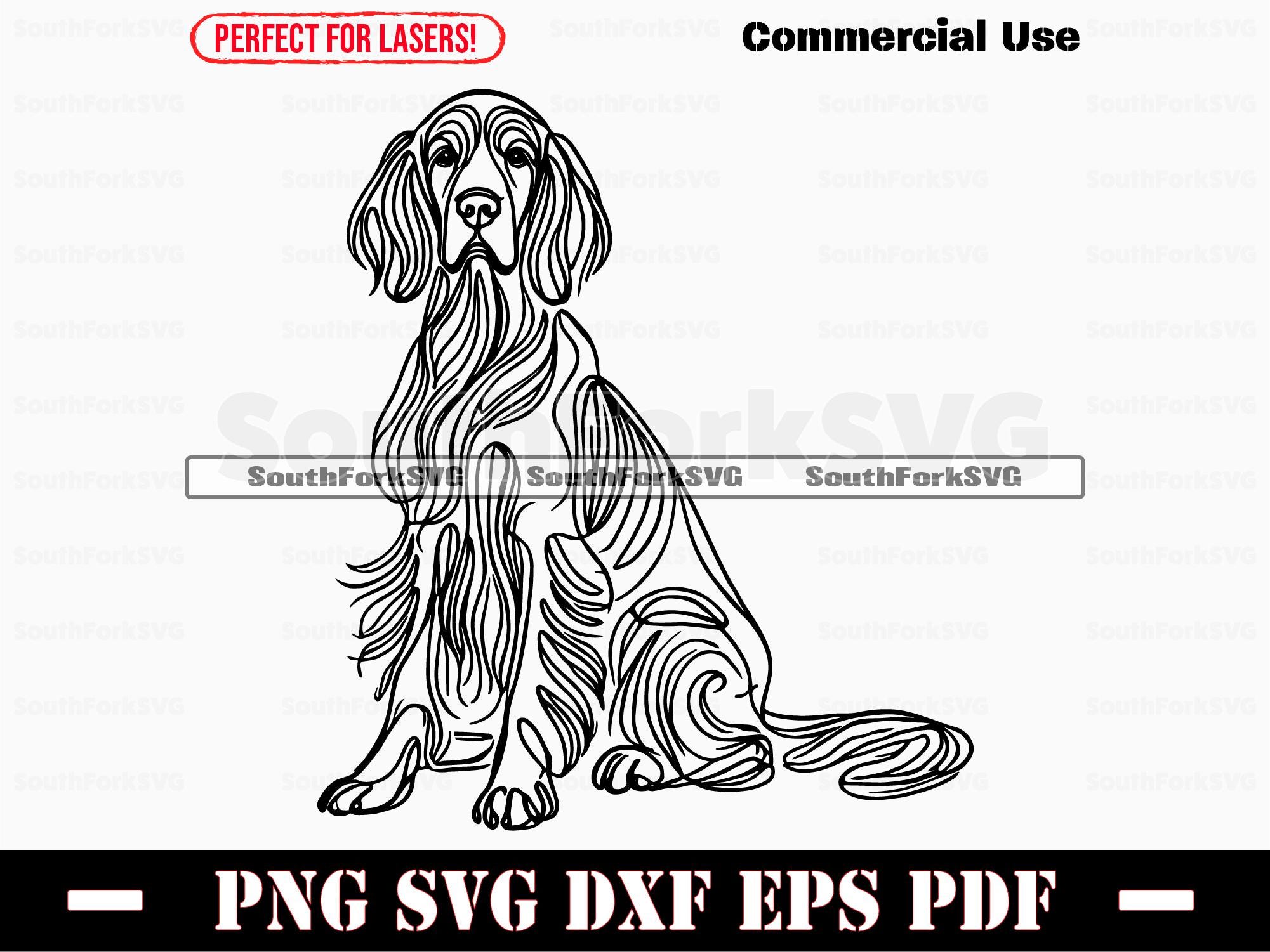 Irish Setter Dog Minimal Line Art Svg Png Dxf Eps Pdf | Vector Graphic ...