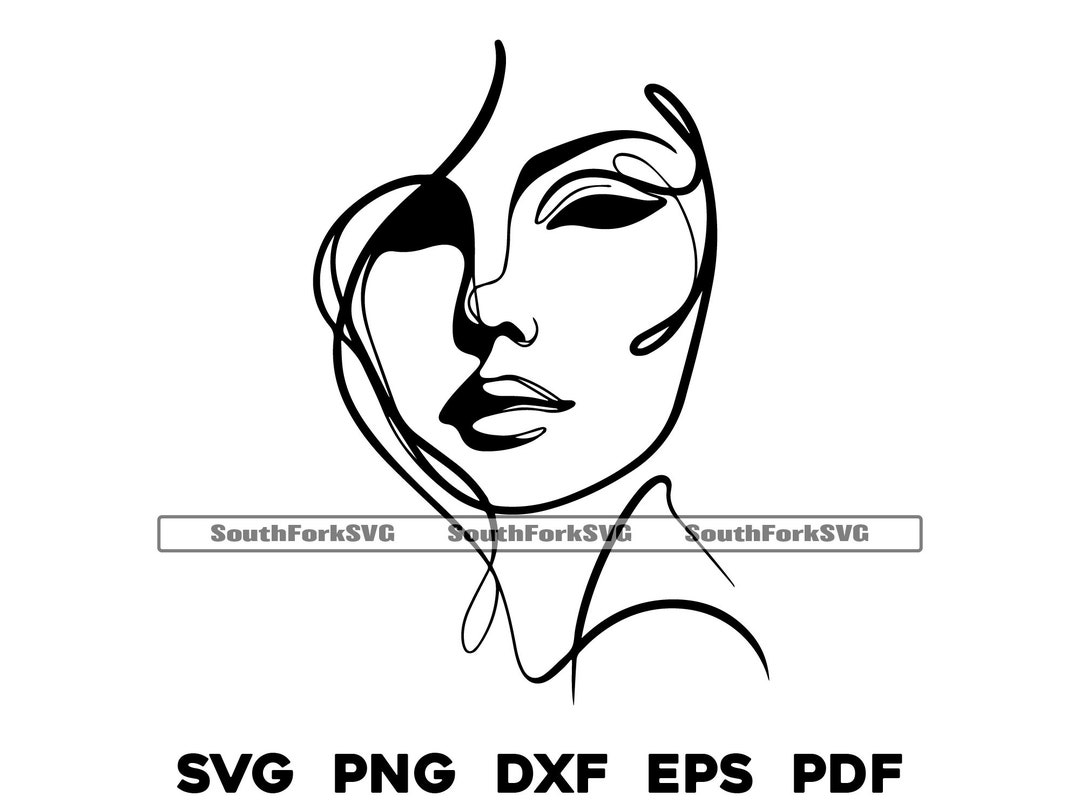Woman Minimal Line Art Design | Svg Png Dxf Eps Pdf Vector Graphic Cut ...