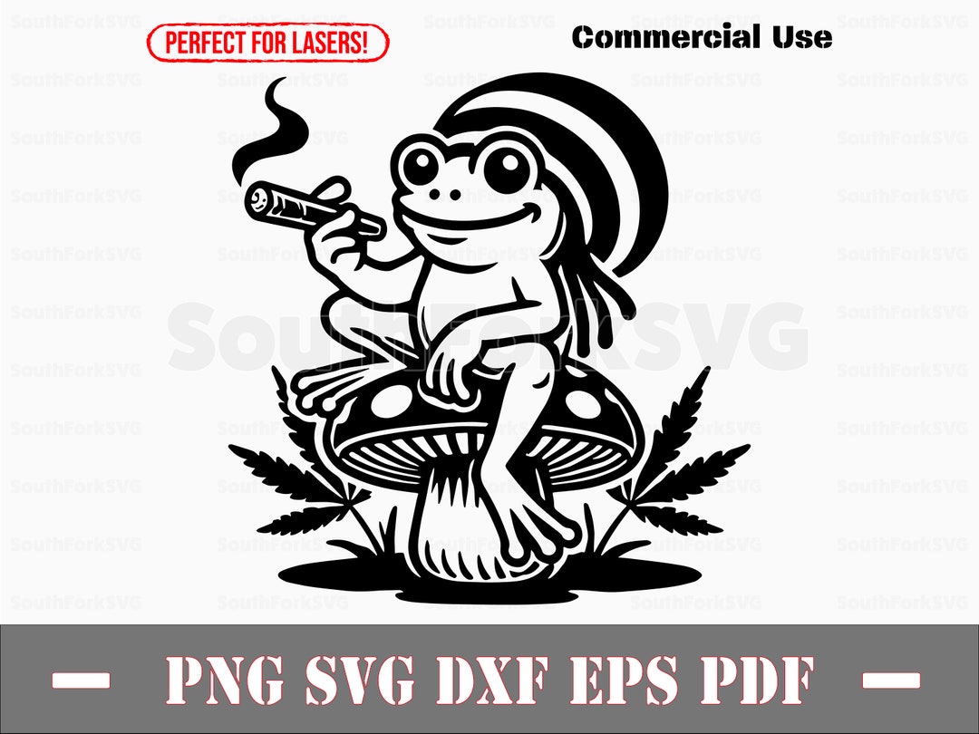 Rasta Frog Smoking Blunt Svg Png Dxf Pdf Eps | Vector Graphic Design ...
