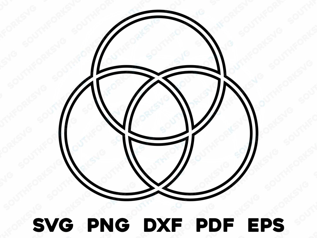 Three Trinity Circles Outline Svg Png Dxf Eps Pdf Graphic Design Cut ...