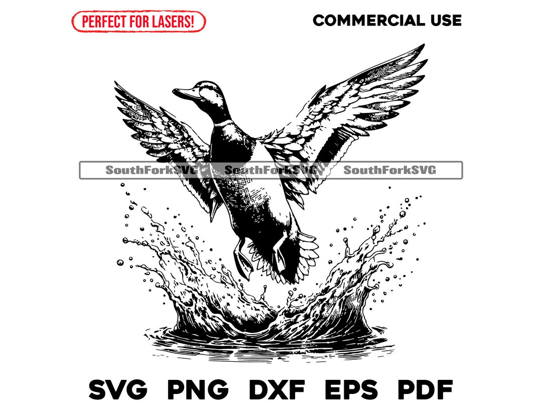 Mallard Duck Laser Engrave Files Svg Png Dxf Eps Pdf Vector Graphic ...