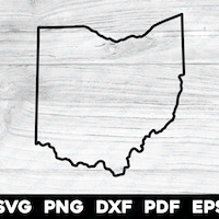 Ohio Outline Svg, Png, Eps, Dxf, Jpg Files, Clip Art, Vector, Cricut ...