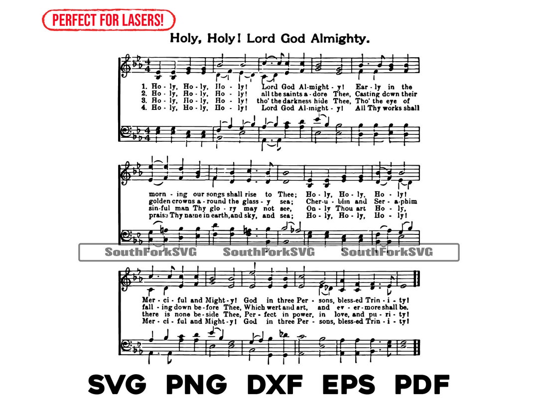 Holy Lord God Almighty Hymn Sheet Music | Svg Png Dxf Eps Pdf | Graphic ...