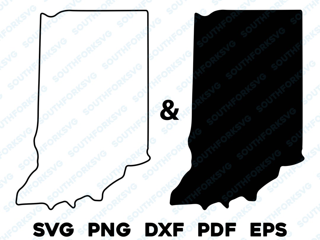 Simple Indiana State Silhouette & Outline Shapes Svg Png Dxf Pdf Eps ...