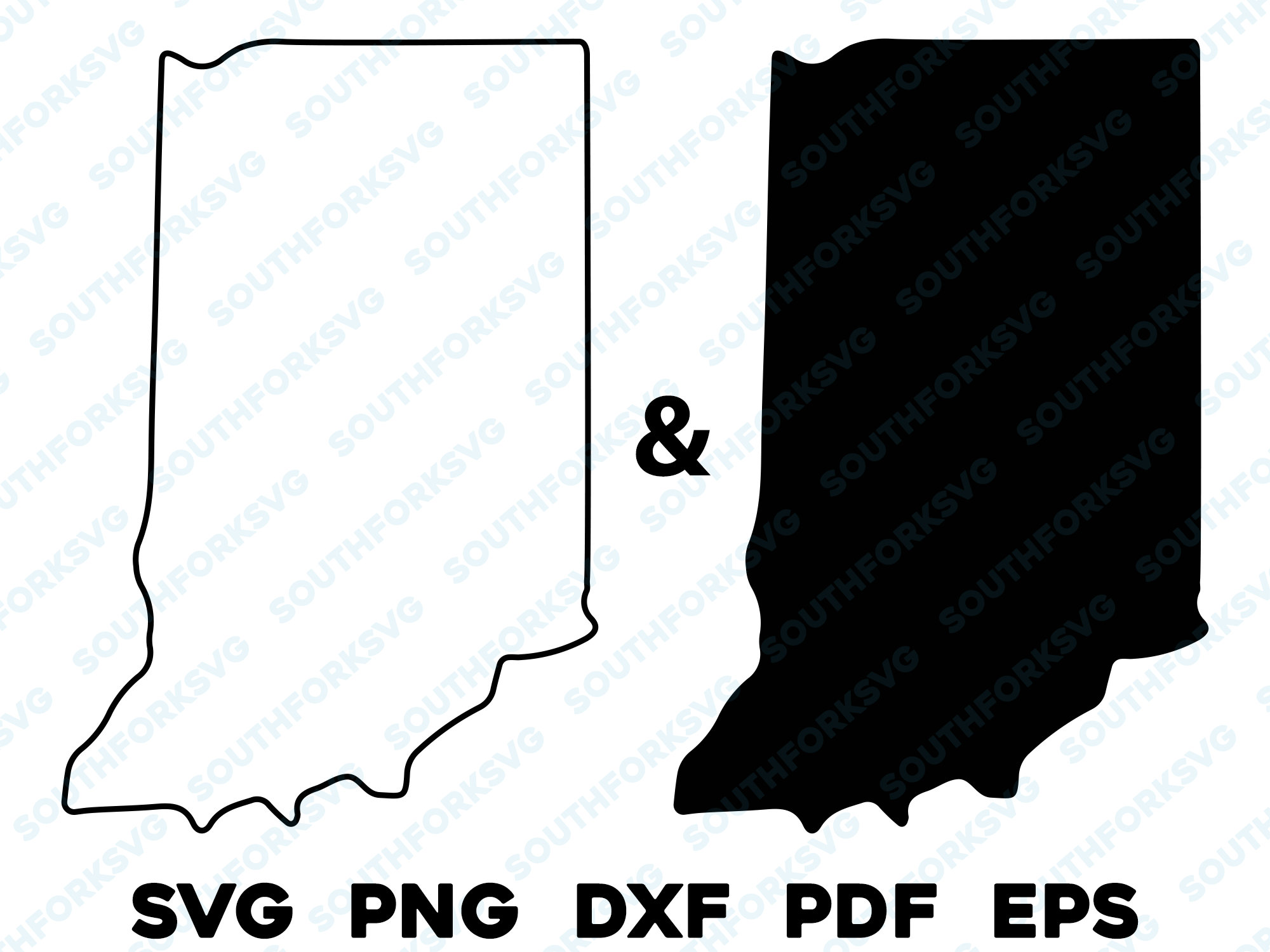 Indiana State Shape Indiana In State Shape Silhouette Simplified