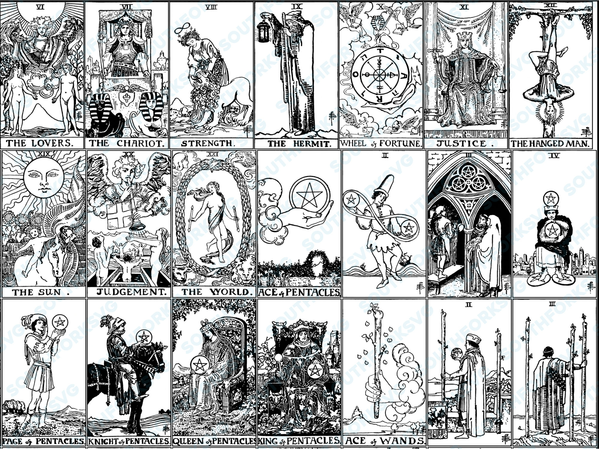 Full PNG Set 78 Rider Waite Smith Tarot Card Deck Bundle - Etsy