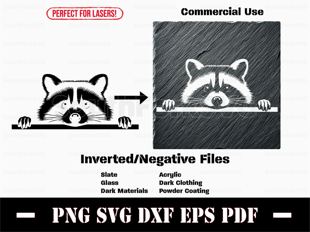 Inverted Peeking Raccoon Svg Png Dxf Eps Pdf | Vector Graphic Cut Print ...