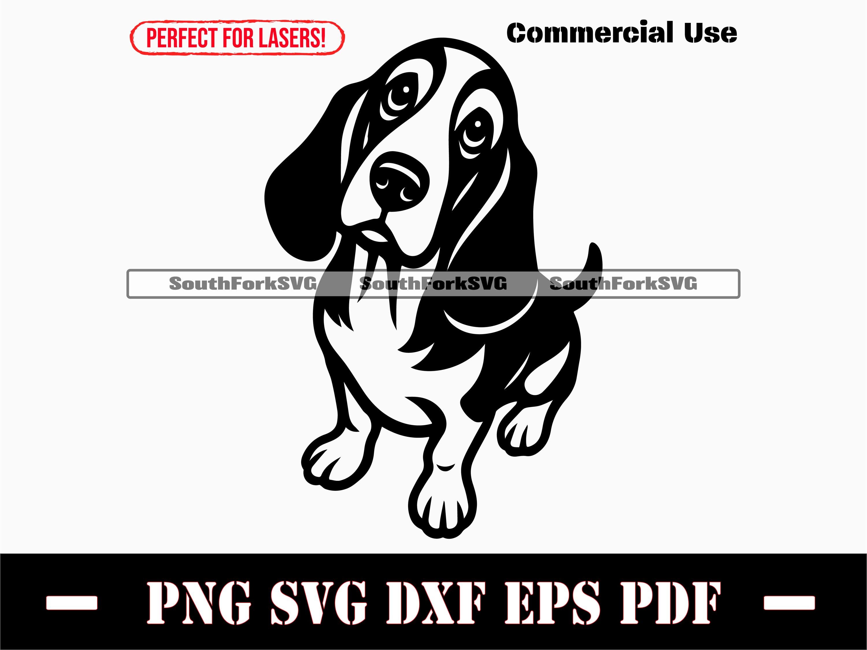 Basset Hound Begging Svg Png Dxf Eps Pdf | Vector Graphic Stencil Cut ...