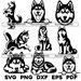 Siberian Husky Bundle Pack Svg Png Dxf Eps Pdf | Vector Graphic Cut ...