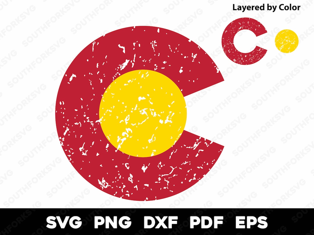Distressed Colorado Flag C | Svg Png Dxf Eps Pdf | Layered by Color ...