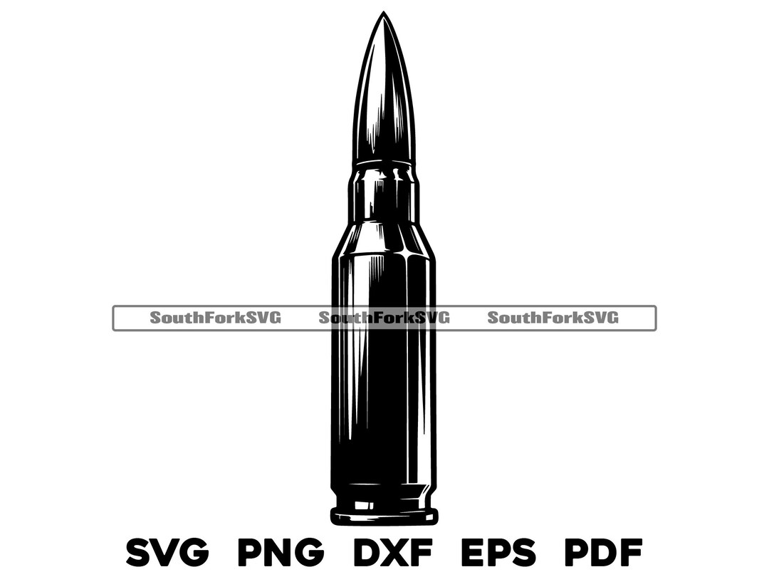 Rifle Bullet & Casing Design Files Svg Png Dxf Pdf Eps | Transparent ...