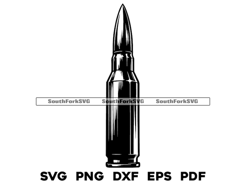 Rifle Bullet & Casing Design Files svg png dxf pdf eps / vector ...