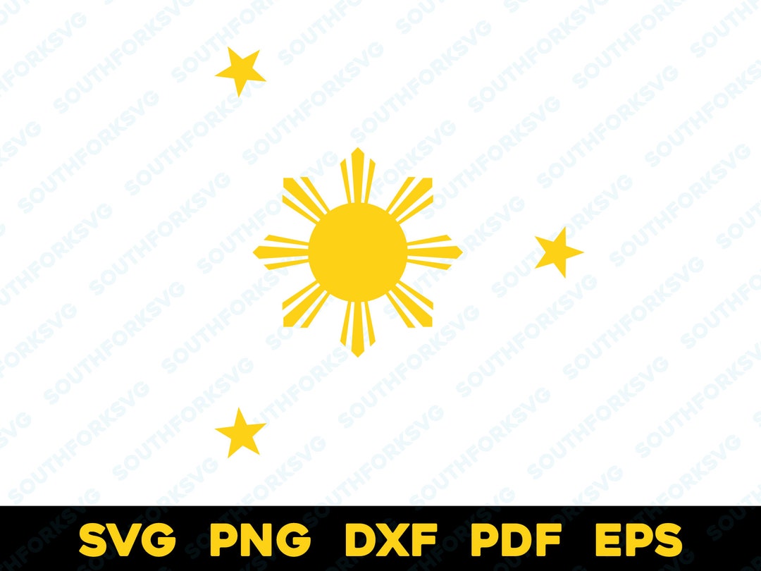 Philippines Flag Design Stars Sun Svg Png Dxf Eps Pdf Layered by Color ...