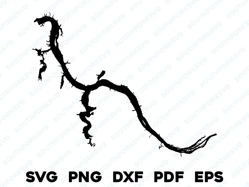 Pickwick Lake Tennessee Map Shape Silhouette Svg Png Dxf Pdf Eps Vector ...