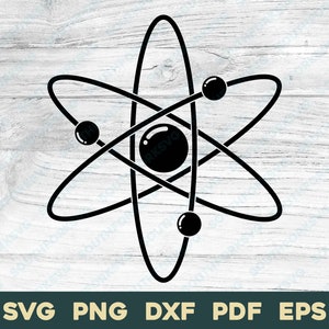 Atom Atomic Svg Png Dxf Eps Pdf | Vector Graphic Cut Print Laser Clip ...