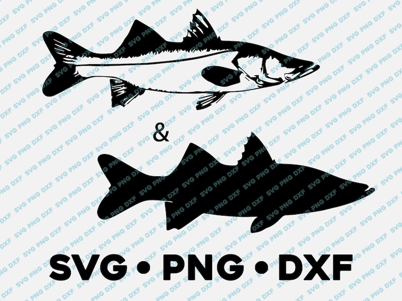 Snook SVG PNG DXF Vector Transparent Cameo Silhouette Cut File Saying ...