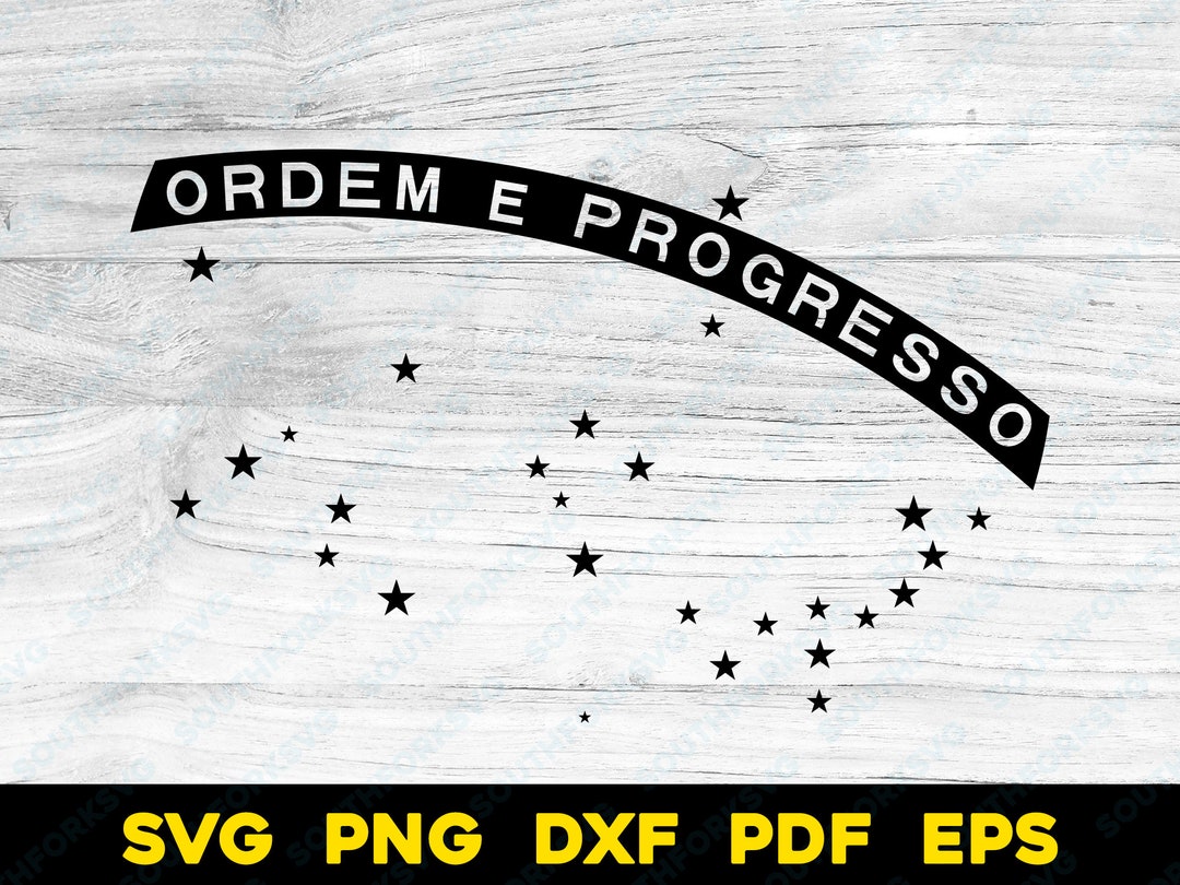 Brazil Flag Motto Banner Transparent | Svg Png Dxf Eps Pdf | Vector ...