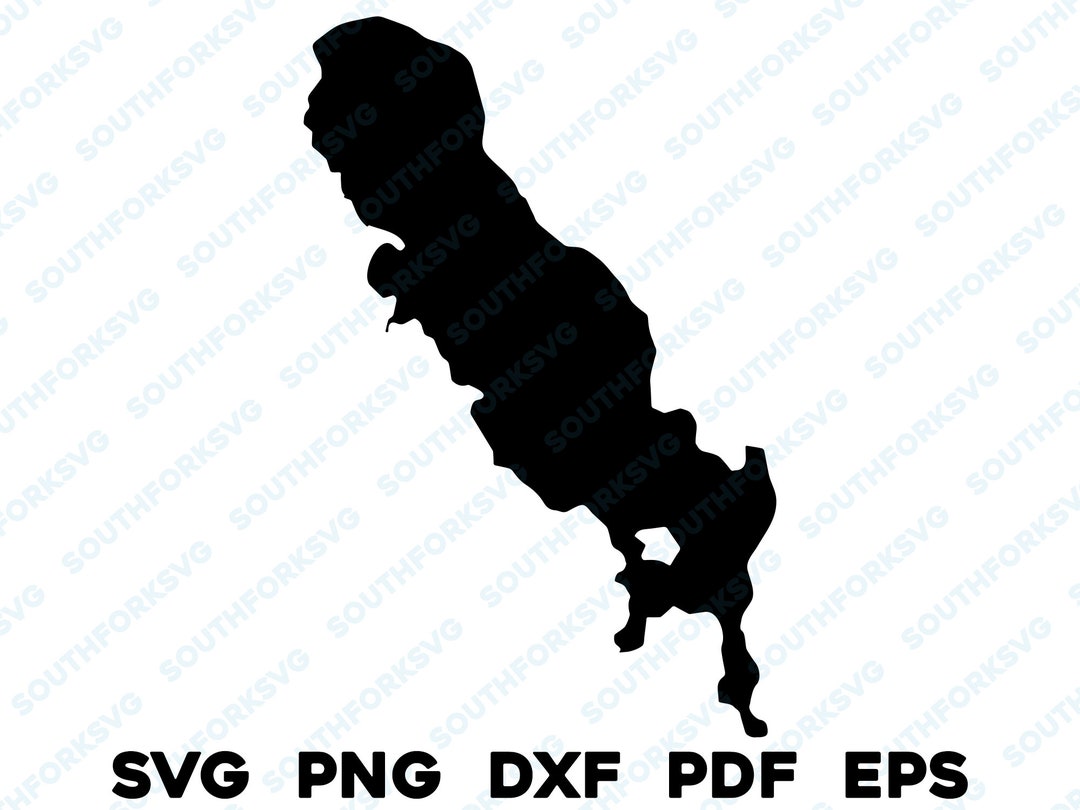 Gull Lake Michigan Map Shape Silhouette Outline Svg Png Dxf Pdf Eps ...