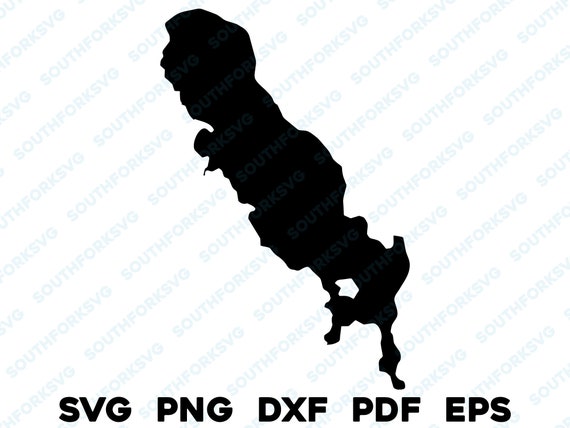 Gull Lake Michigan Map Shape Silhouette Outline Svg Png Dxf | Etsy
