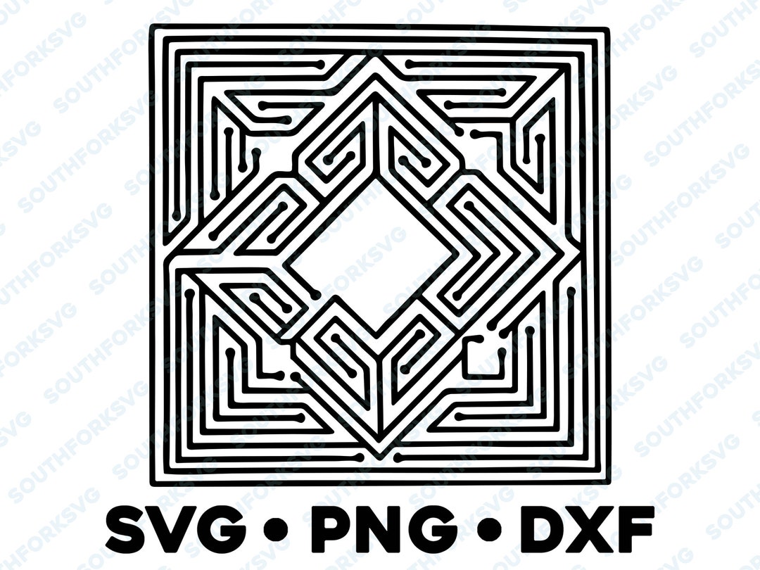 Laberinto cuadrado Laberinto SVG PNG DXF Puzzle Juegos de símbolos ...