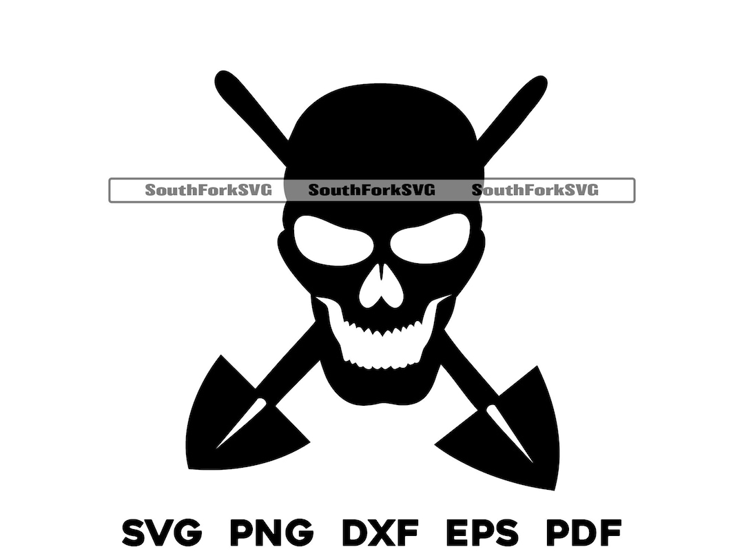 Skull Crossed Shovels Design Svg Png Dxf Eps Pdf | Laser Engrave Cnc ...