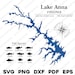 Lake Anna Virginia Map Data, Fish Species Laser Ready CNC Print Dye Sub ...