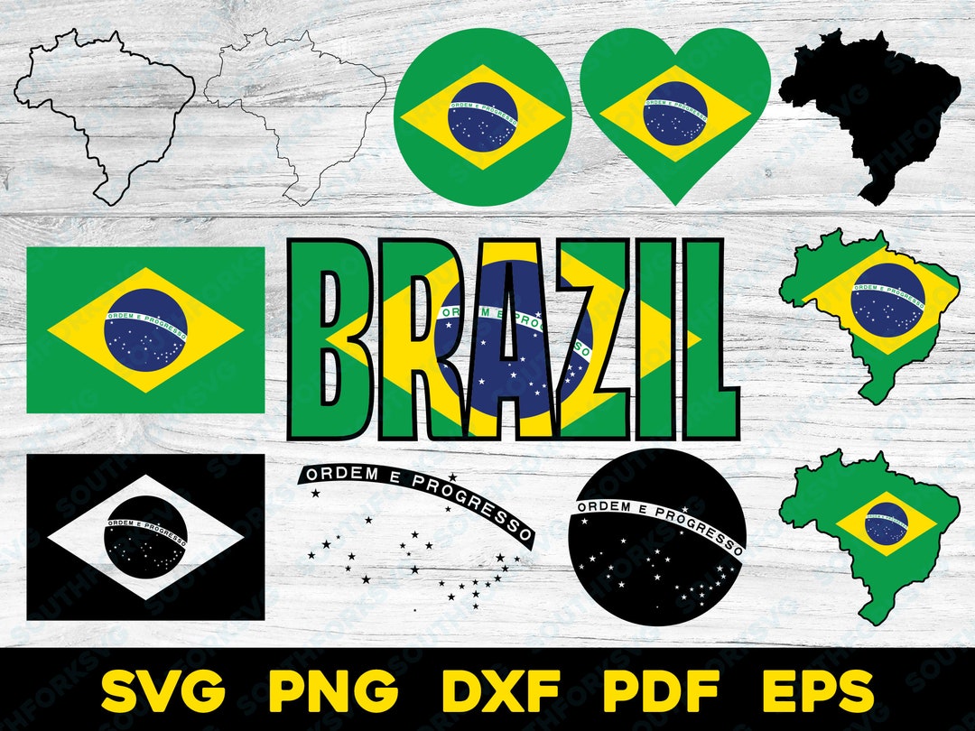 Brazil Brazilian Flag Design Bundle | Svg Png Dxf Eps Pdf | Vector ...