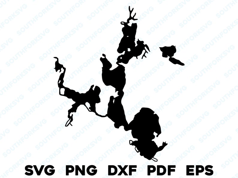 Lake James Chain Indiana Map Shape Outline Silhouette Svg Png Dxf Pdf ...