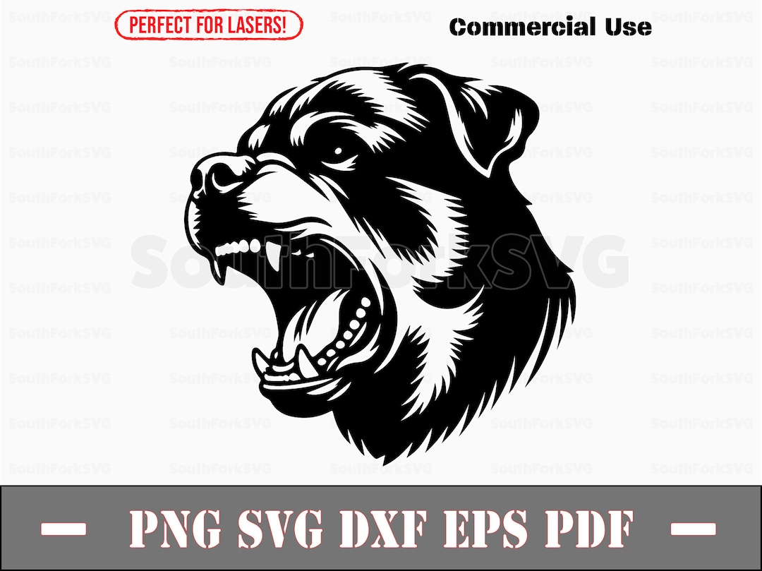 Rottweiler Barking Attack Svg Png Dxf Eps Pdf | Vector Graphic Cut File ...