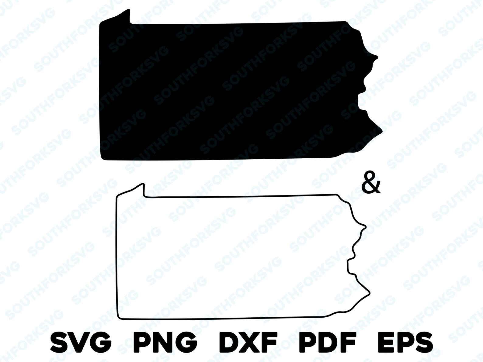Simple Pennsylvania State Silhouette & Outline Shapes Svg Png - Etsy