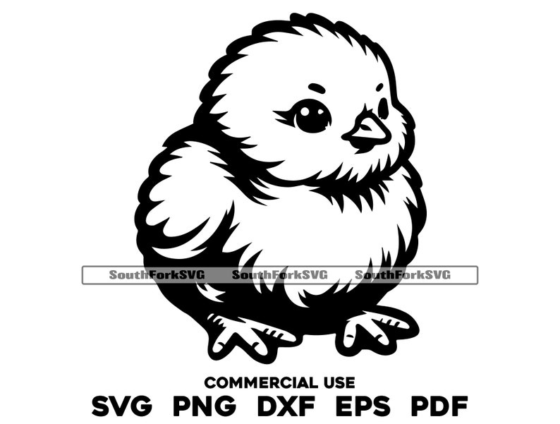 Cute Baby Chick Svg Png Dxf Eps Pdf Laser Engrave Cut Print Files ...