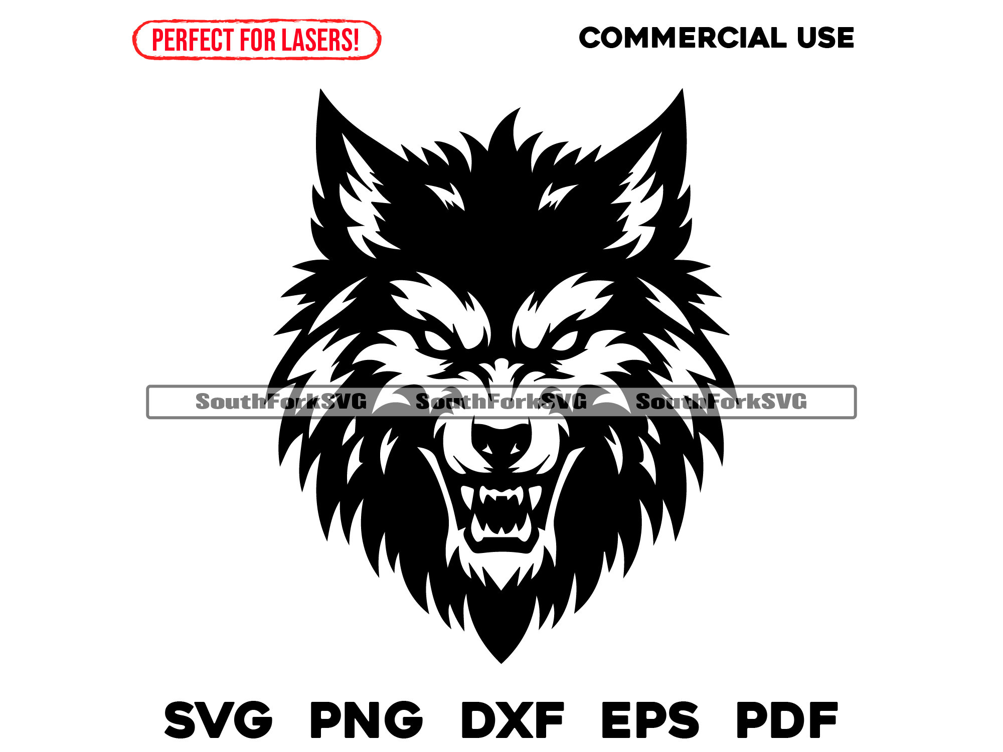Werewolf Head Svg Png Dxf Eps Pdf Transparent Vector Graphic Design Cut ...