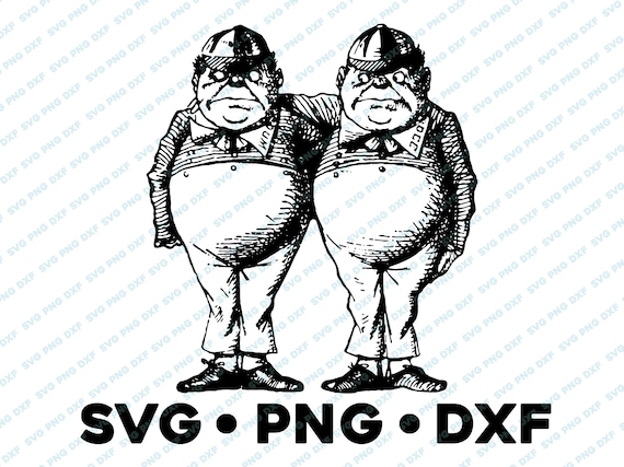 Tweedledum and Tweedledee Alice in Wonderland SVG PNG DXF | Etsy