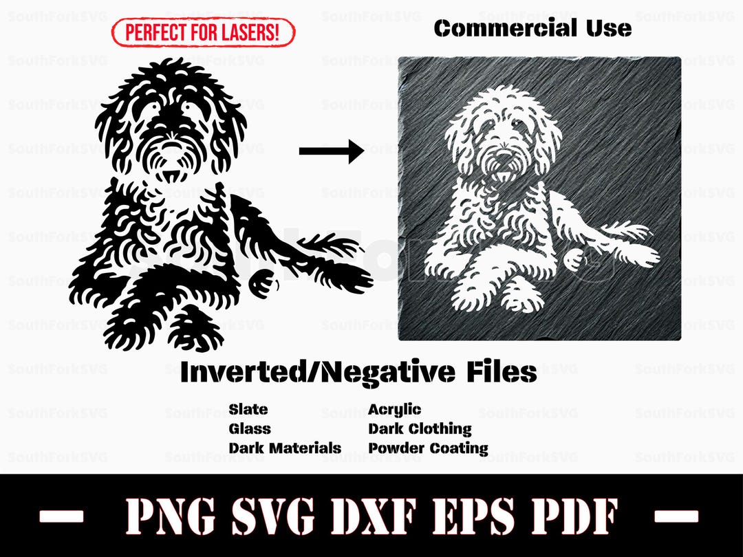 Inverted Labradoodle Laying Crossed Paws Svg Png Dxf Eps Pdf | Vector ...