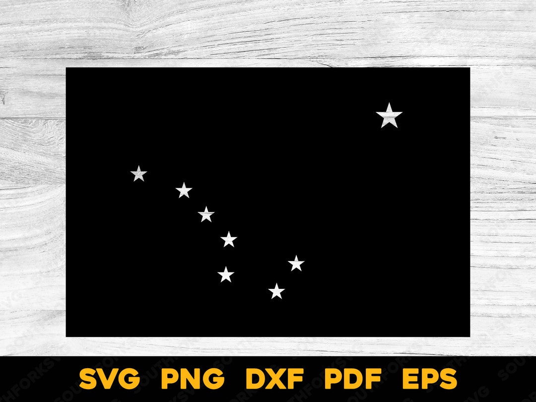 Alaska State Flag Black Transparent | Svg Png Dxf Eps Pdf | Vector ...