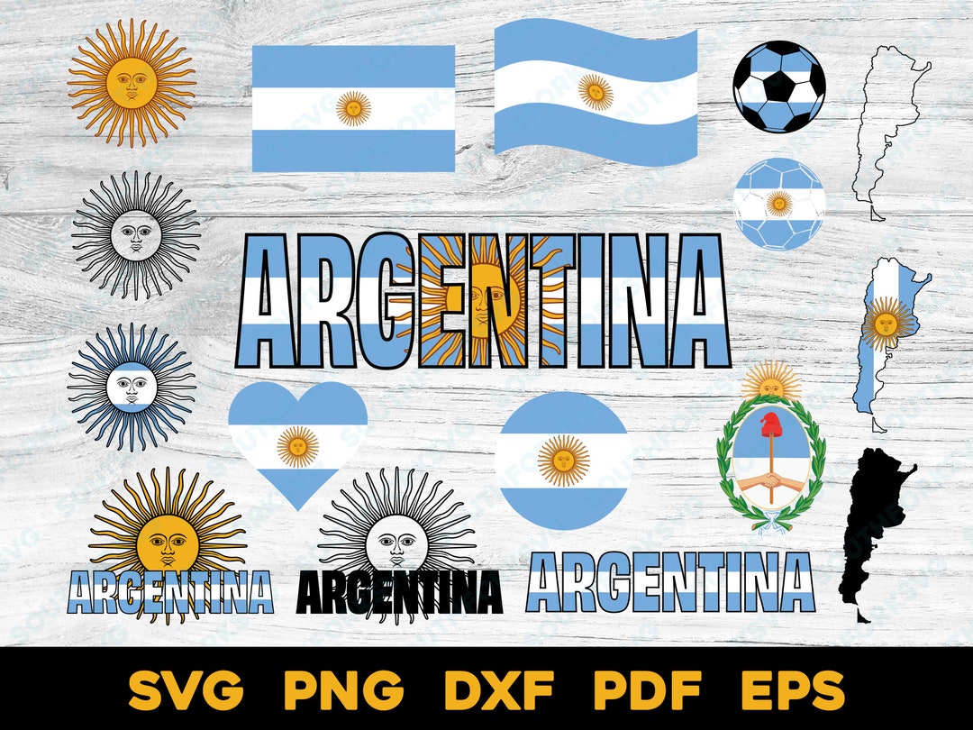 Argentina Argentinian Flag Design Bundle | Svg Png Dxf Pdf Eps | Vector ...