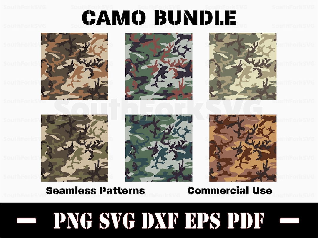 Camo Seamless Pattern Block Bundle Svg Png Dxf Eps Pdf | Vector Graphic ...