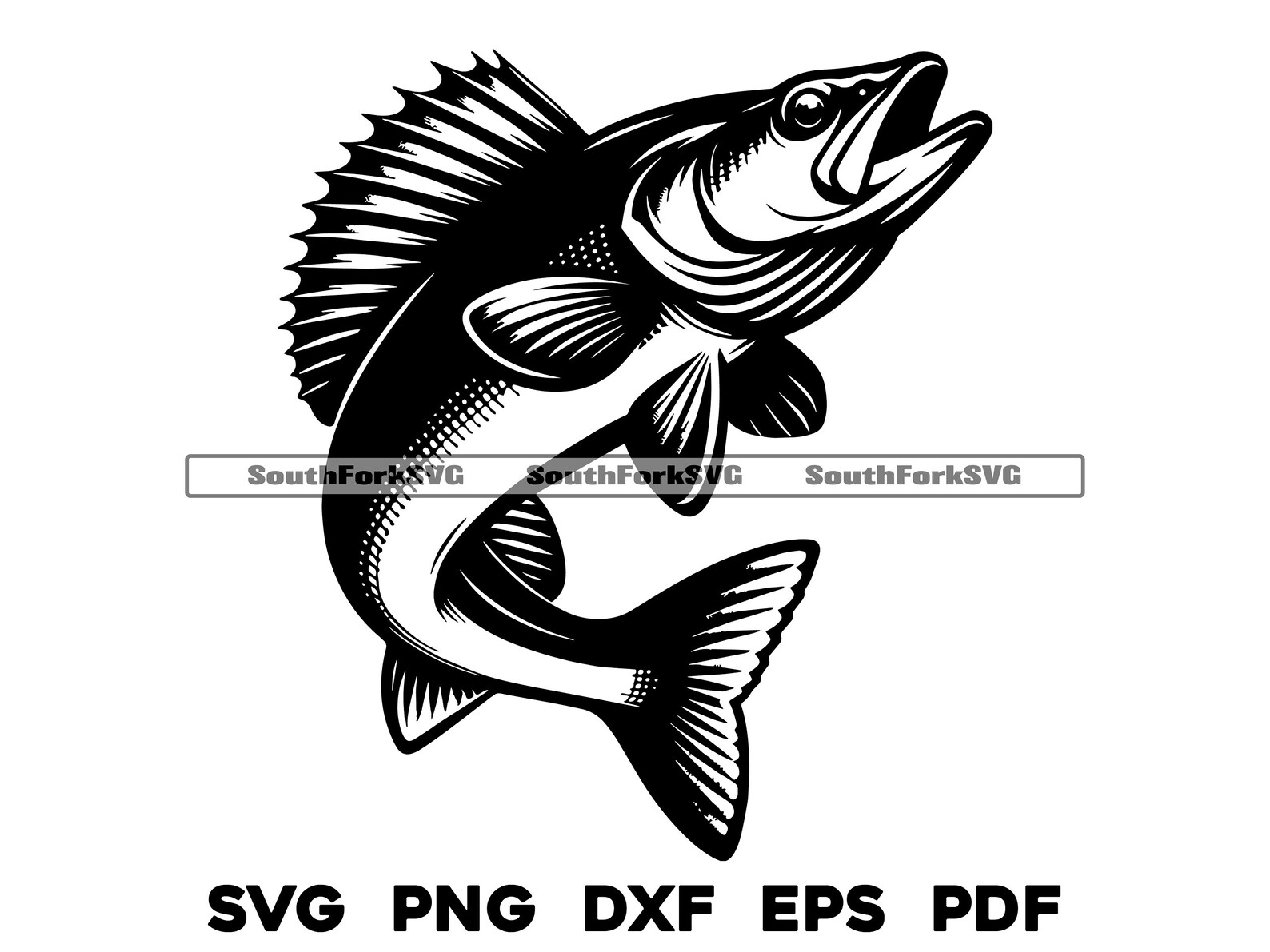 Walleye Jumping 5 | Svg Png Dxf Eps Pdf | Transparent Vector Graphic ...