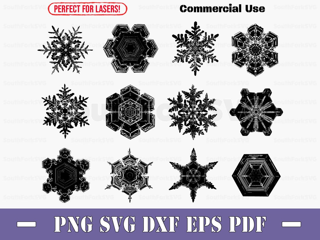 Very Realistic Snowflake Bundle Svg Png Dxf Eps Pdf | Vector Graphic ...