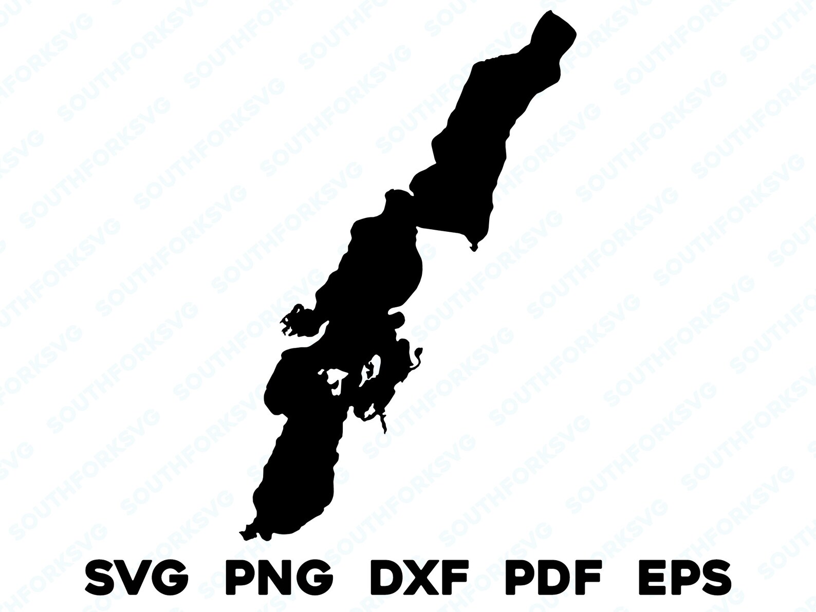 Big Chetac Lake Wisconsin Map Shape Silhouette Svg Png Dxf Pdf Eps ...