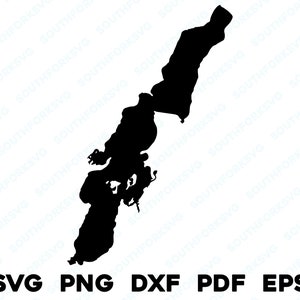 Big Chetac Lake Wisconsin Map Shape Silhouette Svg Png Dxf Pdf Eps ...
