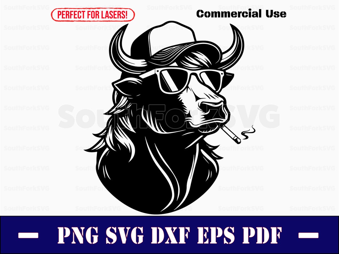 Bull Mullet Trucker Hat Svg Png Dxf Eps Pdf | Vector Graphic Design Cut ...