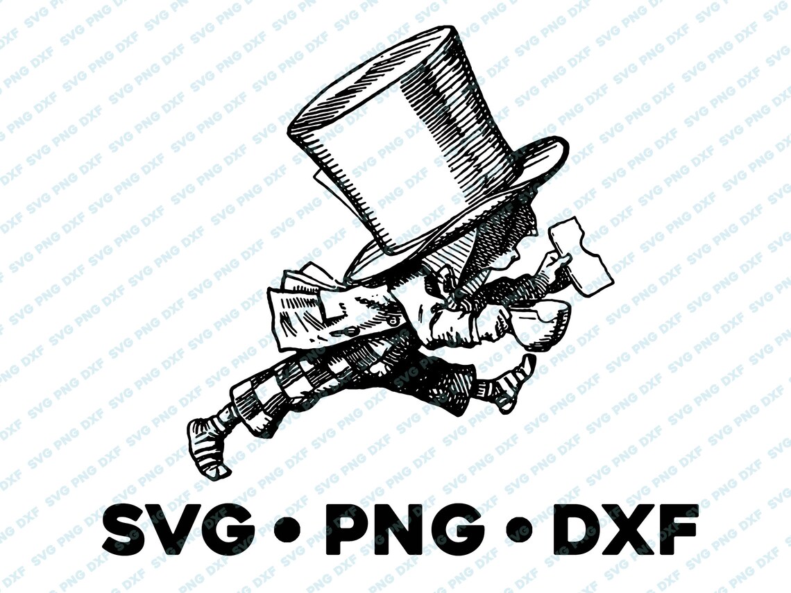 Mad Hatter Alice in Wonderland SVG PNG DXF Cricut Cameo - Etsy
