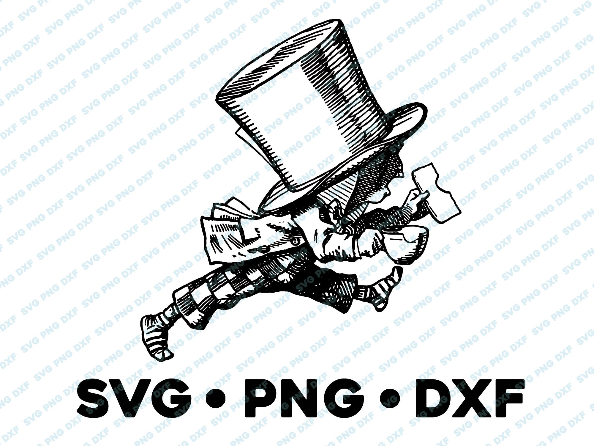 Mad Hatter Alice in Wonderland SVG PNG DXF Cricut Cameo | Etsy