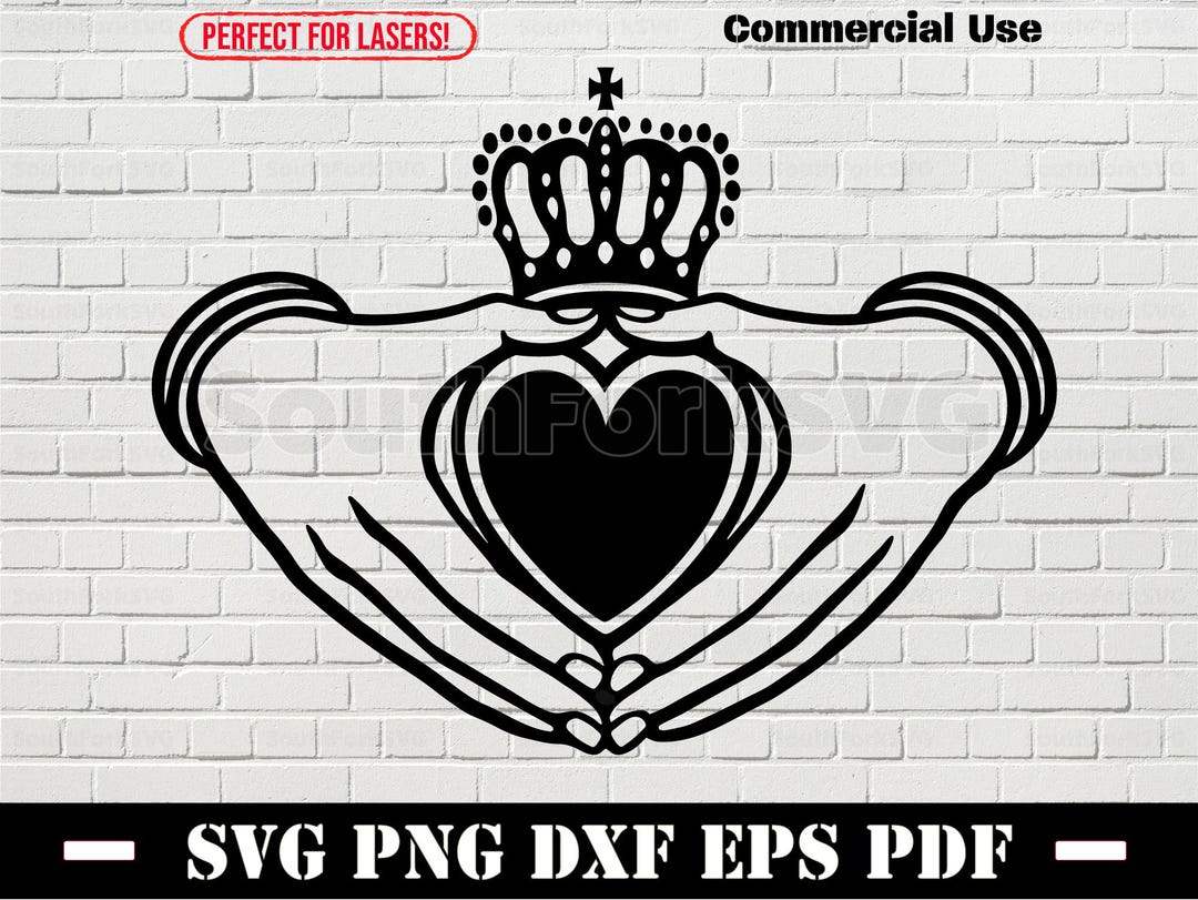 Irish Claddagh Design Svg Png Dxf Eps Pdf | Vector Graphic Design Cut ...