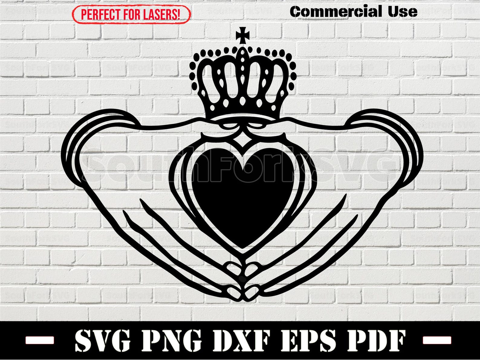 Irish Claddagh Design Svg Png Dxf Eps Pdf | Vector Graphic Design Cut ...