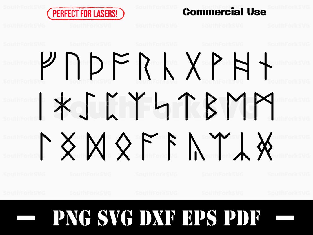Anglo Saxon Futhorc Runes Svg Png Dxf Eps Pdf Bundle | Vector Graphic ...