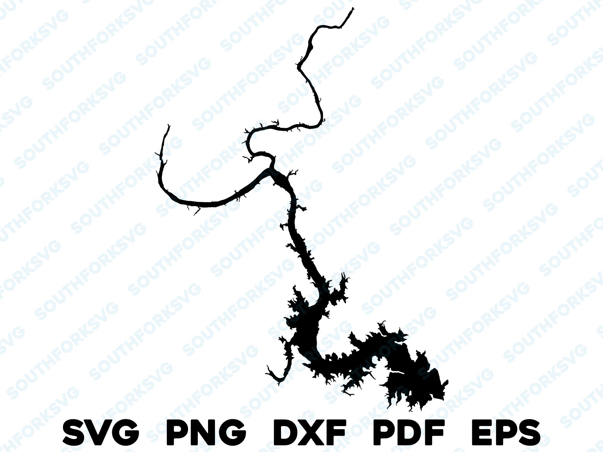 Lake Lyndon B. Johnson Texas Map Shape Silhouette Svg Png Dxf Pdf Eps ...