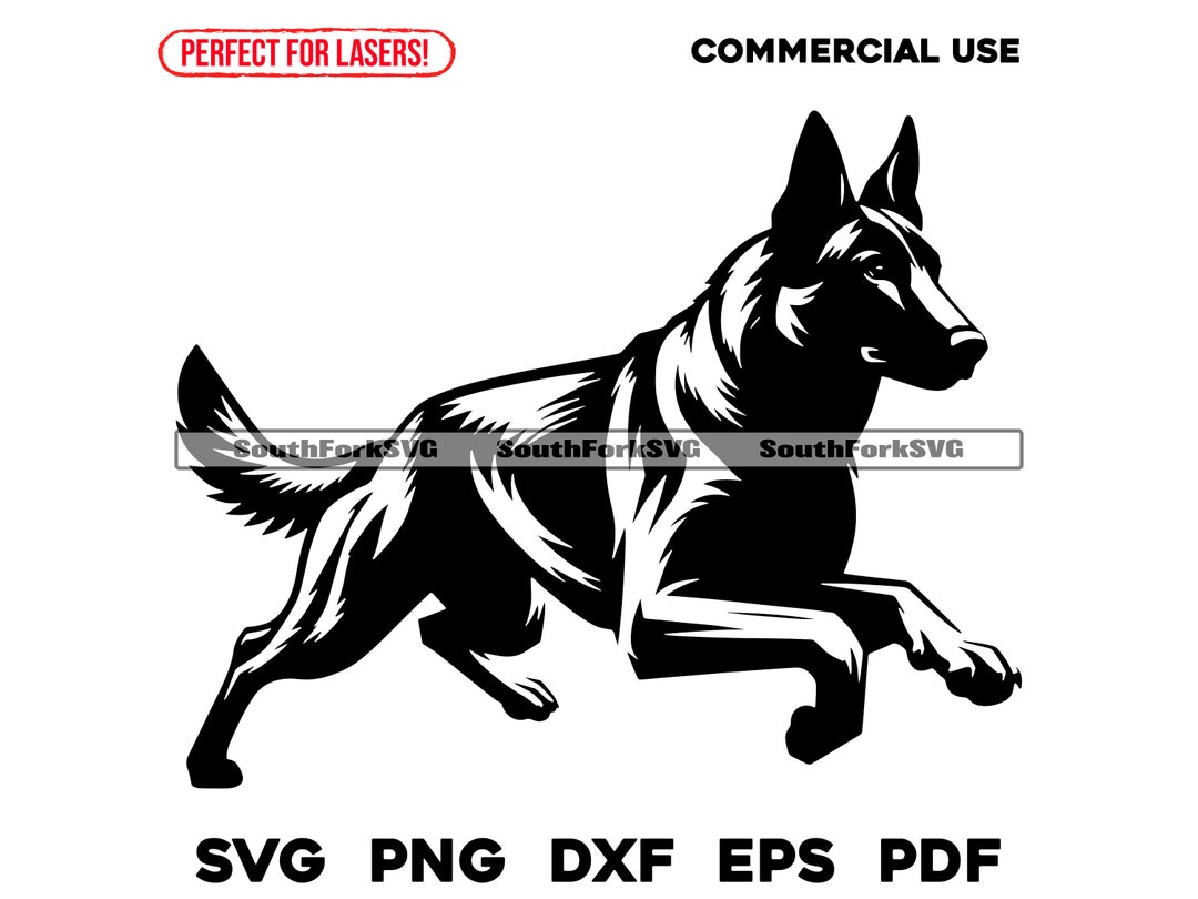 Belgian Malinois Dog Running Design Svg Png Dxf Eps Pdf Vector Graphic ...