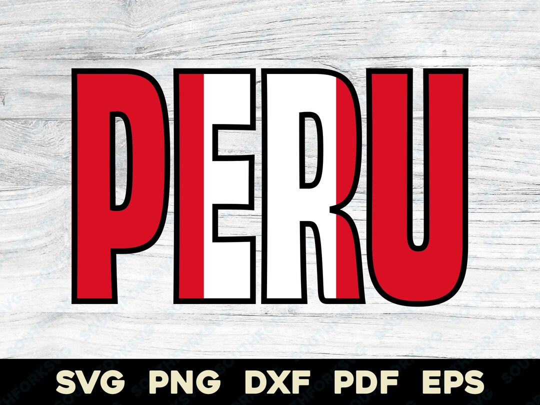 Peruvian Peru Flag Name Design | Svg Png Dxf Eps Pdf | Layered by Color ...